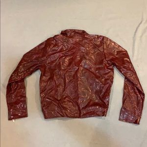 One Step Ahead | Jackets & Coats | Crimson Faux Snakeskin Jacket By One ...